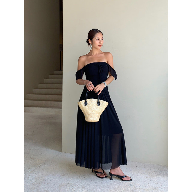 NEVA HU black strapless dress for women 2025 new high-end French ...
