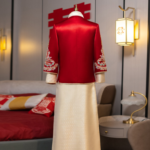 Groom Xiuhe suit 2025 new Chinese style wedding men's clothing toasting ...