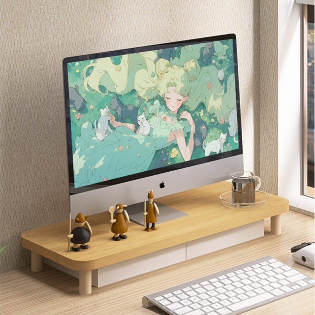 Computer elevated office desk desktop monitor base laptop stand screen ...