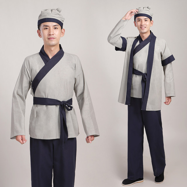 Ancient civilians' Hanfu Old Coarse Clothing Teahouse Store Waiter ...