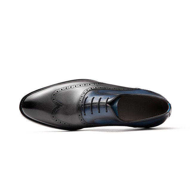 Leather shoes men's formal business British wind pointed pointed ...