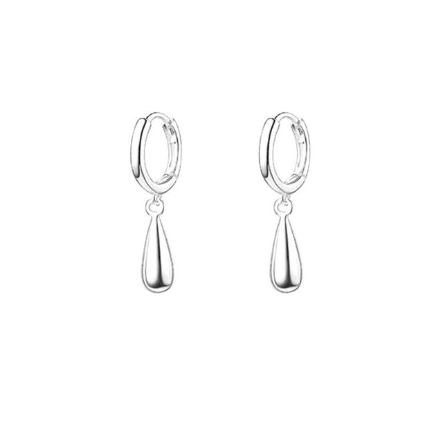 s925 silver water drop earrings for women, simple personality ...
