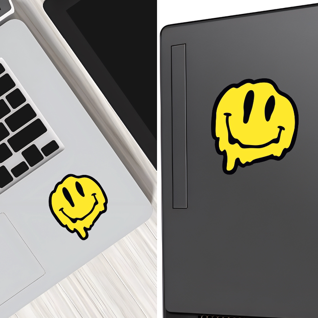 Car sticker melted smiley face personality Creative body cover scratch ...