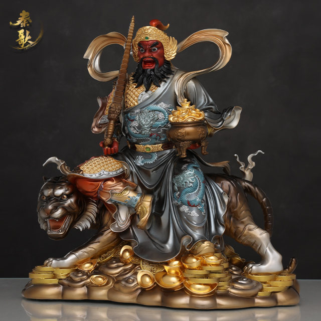 Qin Ge's all-copper Zhao Gongming ornaments, the God of Wealth riding a ...