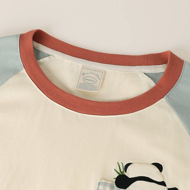 Pajamas for Women Spring and Autumn Soft Cotton Panda Pullover Suit ...
