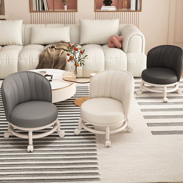 Silent universal wheel stool, sliding low stool with backrest ...