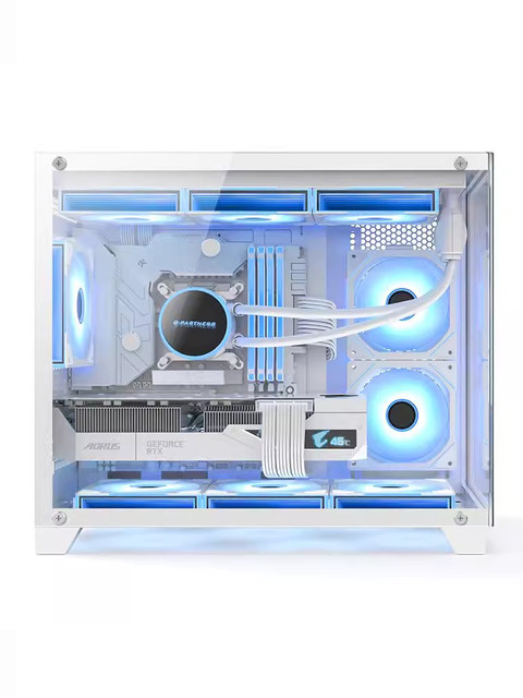 Huntkey S960 Blizzard X panoramic version white chassis desktop MATX ...