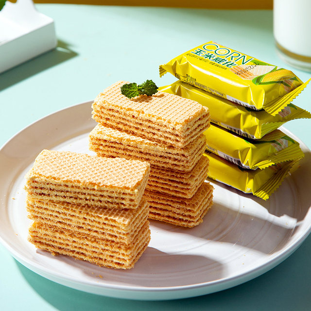 Sucrose-free coarse grain corn wafer biscuits Internet celebrity ...