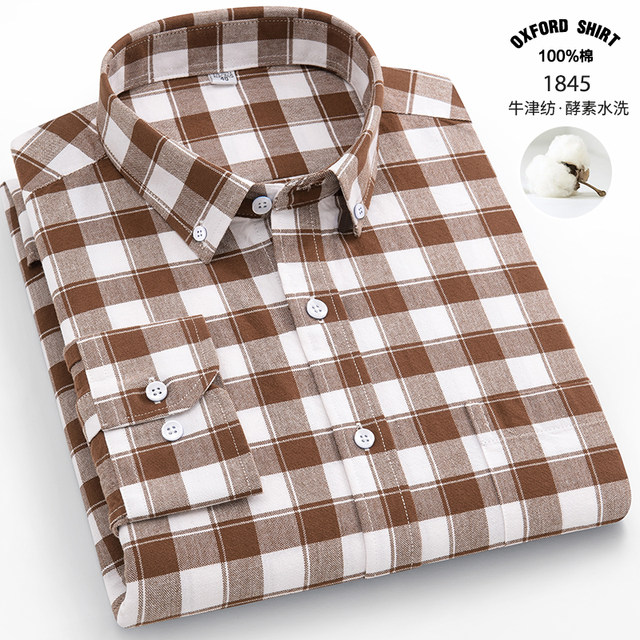 Paul 100%Cotton Men's Oxford Textiles Long -sleeved Shirts in the ...