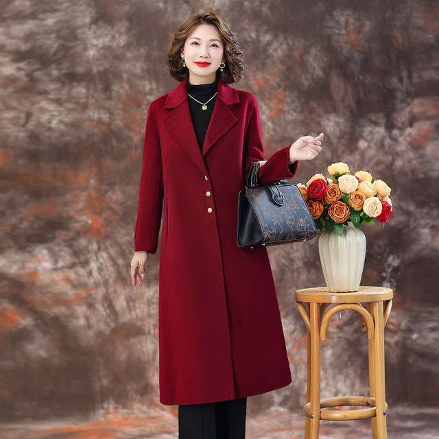 Mother's double-sided cashmere coat for women 2024 new autumn and ...