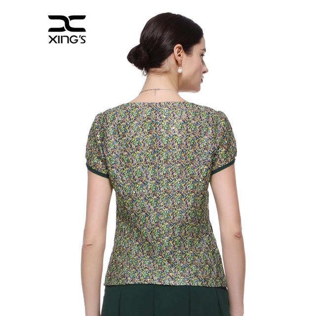 Xing's women's clothing, new summer slim fit, large-size printed top ...