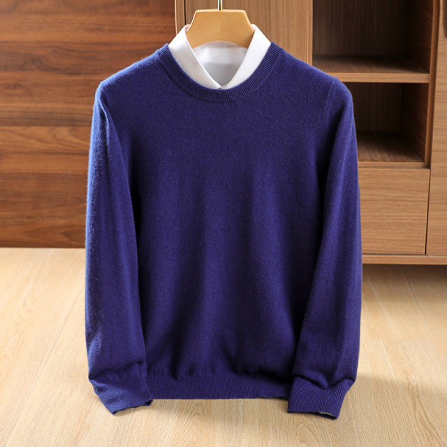 Men's cashmere sweater business casual round neck cashmere sweater new ...