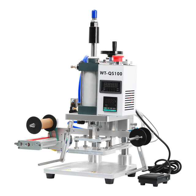 Small pneumatic automatic roll paper hot stamping machine Leather PU ...