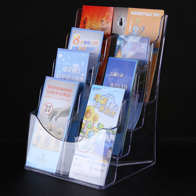 a4 acrylic three-layer information rack box brochure display rack ...