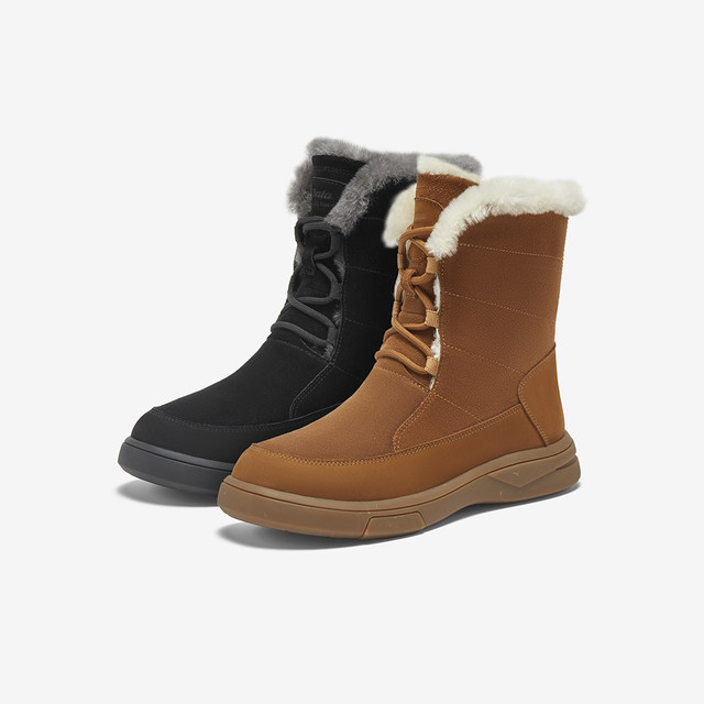 BATA Snow Boots Female Winter Shopping Mall New Cowhide Warm Wool thick bottom Various snow ...