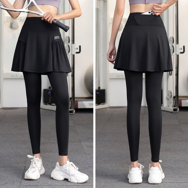 2025 new spring and summer fat mm large size high waist fake two-piece sports fitness pants ...