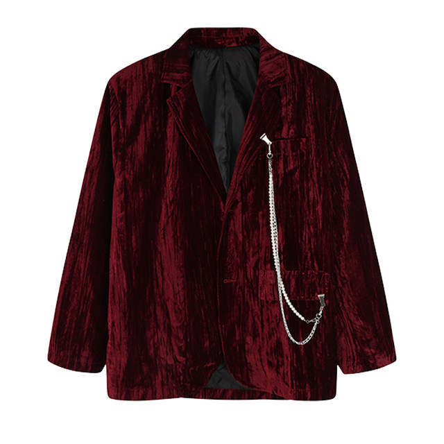 SLASHEE / EAST-CARE imported fold gold velvet wine red silhouette suit