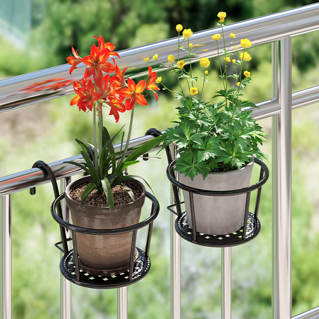 Balcony flower stand, flower pot pot iron, iron suspension railing ...