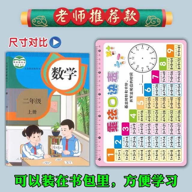 Nine-nine multiplication and division formula table card primary school ...