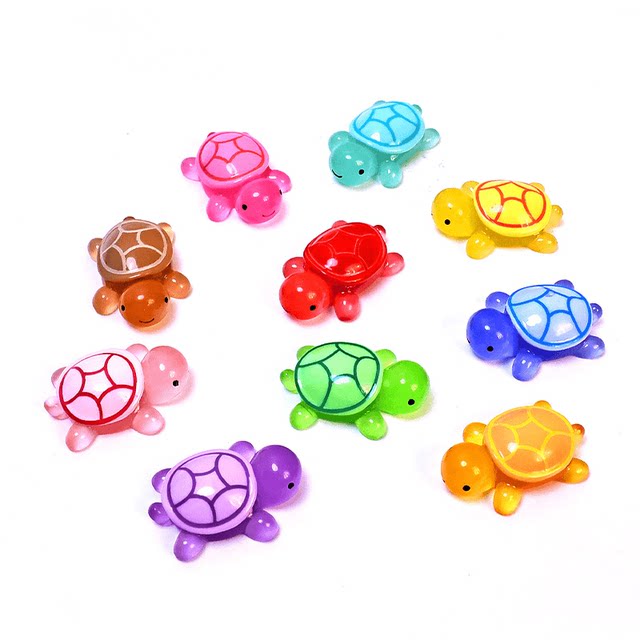 Colorful luminous little turtle toy model ornaments doll ocean luminous ...