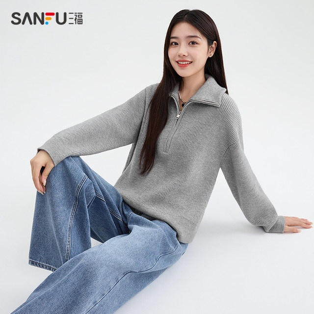 Sanfu sweater women's lazy style wear 2025 new autumn Korean version of ...