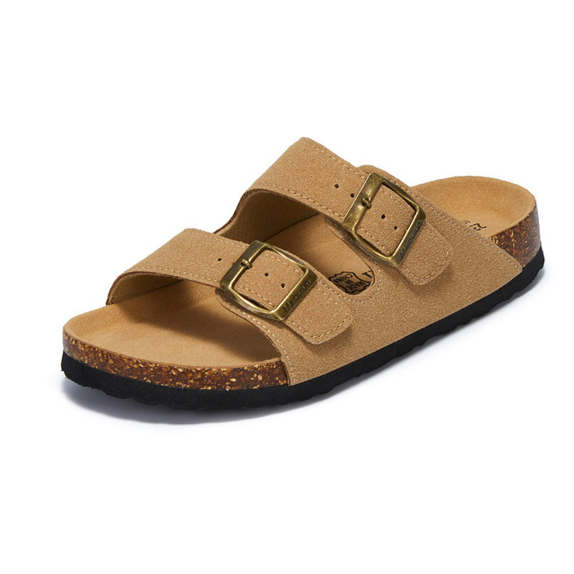 McBulun spring and summer retro lazy flat -bottomed frosted leather ...