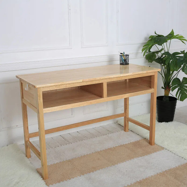 Overall solid wood integrated double -person desk chair student free ...