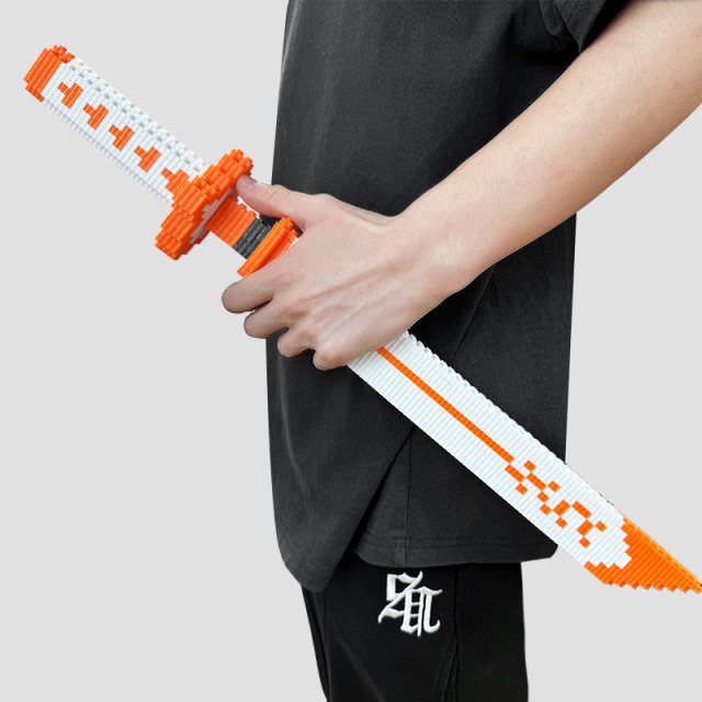 Block puzzle 6 to 12 years old boy 3D three -dimensional sword sword ...