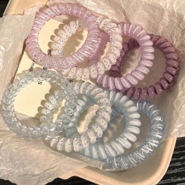 High-quality grape coconut coconut polka dot phone cord hair tie, fresh ...