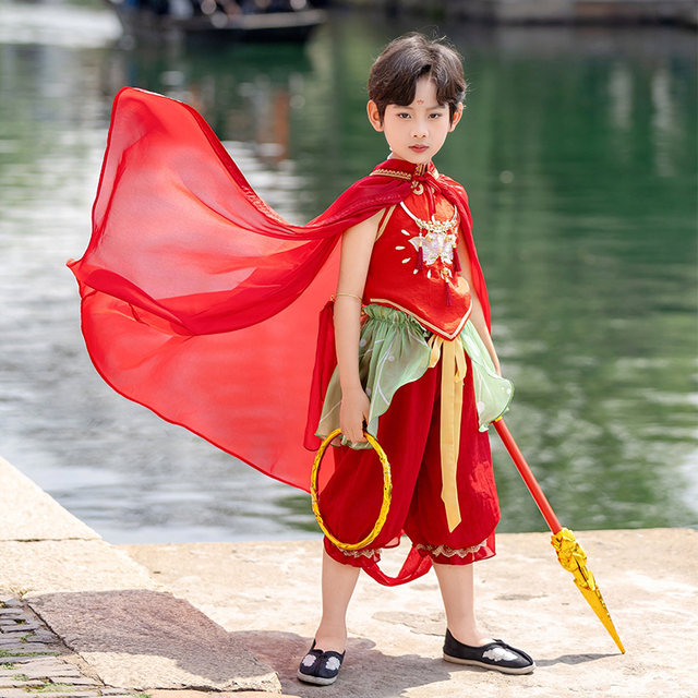 Children's Cos Costume Nezha Red Boy Costume Photo Studio Role Playing ...