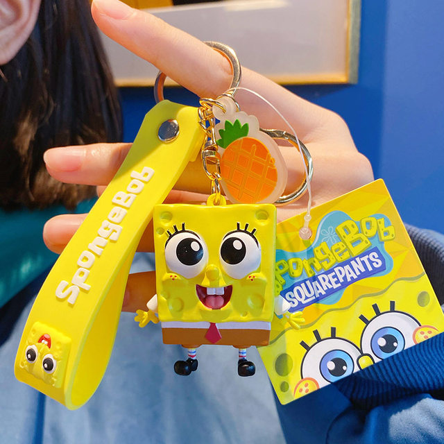 Genuine SpongeBob SquarePants car key chain pendant creative cartoon ...