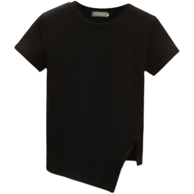 Irregular T-shirt for women in summer 2025 new pure cotton short ...