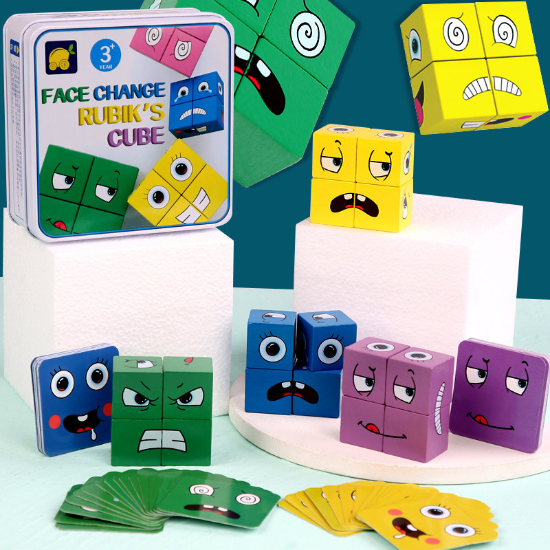 Face-Changing Rubik's Cube Puzzle with Laughing Emoticon Bell ...