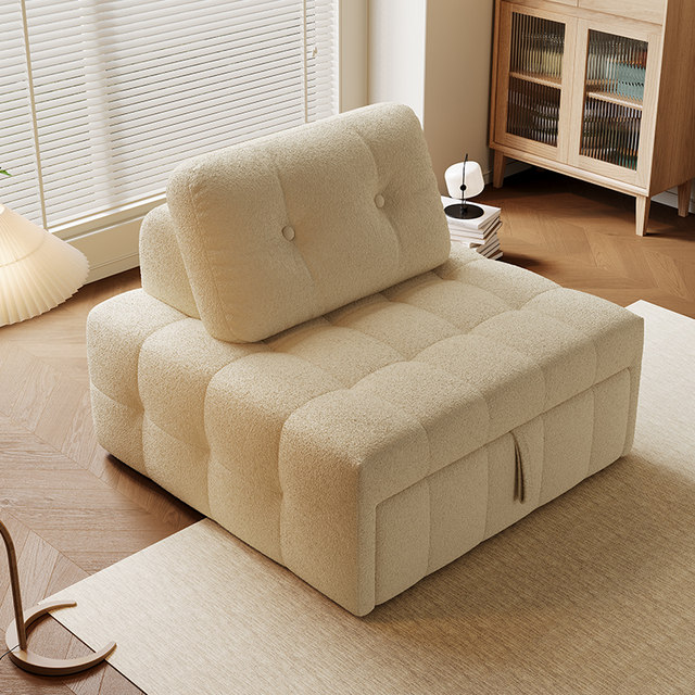 Cream-style puff sofa bed, sitting and lying, multi-functional small ...