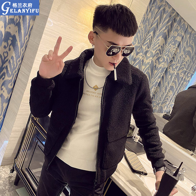 Autumn and winter shaking pellet fleece jacket men's plus velvet ...