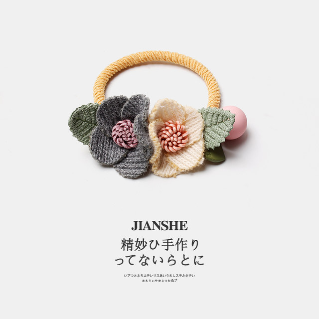 Knitting Flower Flower Blossoms Female Korean Version Sweet Hair Tie ...