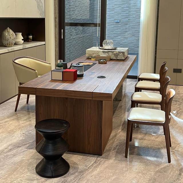 2025 new office new Chinese-style solid wood modern light luxury rock ...