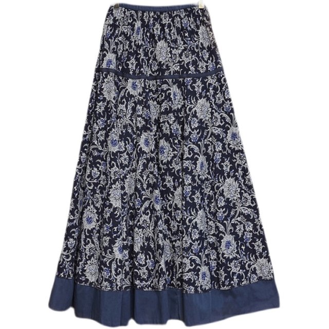 Boxer skirt female cotton and linen print skirt national style retro ...