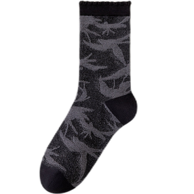DODOYO black new Chinese socks Mid -autumn and winter pure cotton ...