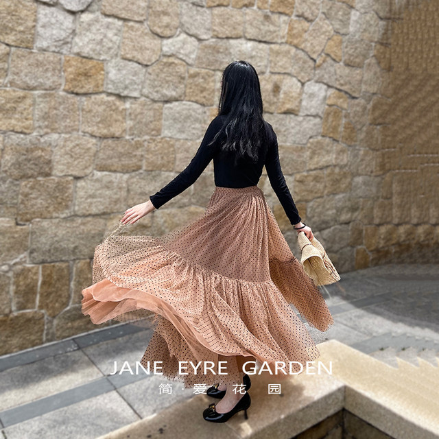 Jane Ai Garden Spring and Autumn Retro Wind Velvet Polka Dot Sliming ...