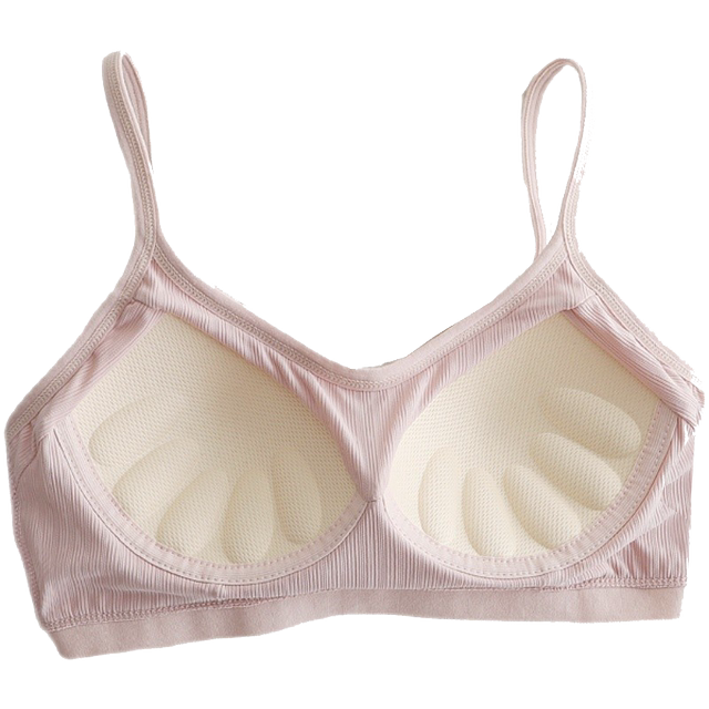 Summer white ice silk seamless bra with padded small camisole style ...