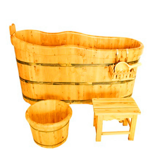 Beauty salon Xiangbai wooden barrel barrel with lid with fumigation ...