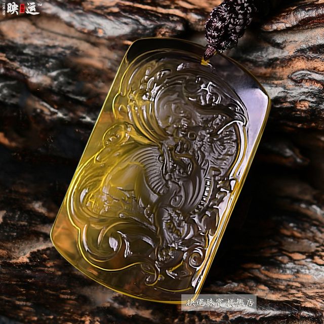 Fire Qilin Natural Yellow Crystal Qilin Pixiu Pixiu Pendant Qilin ...