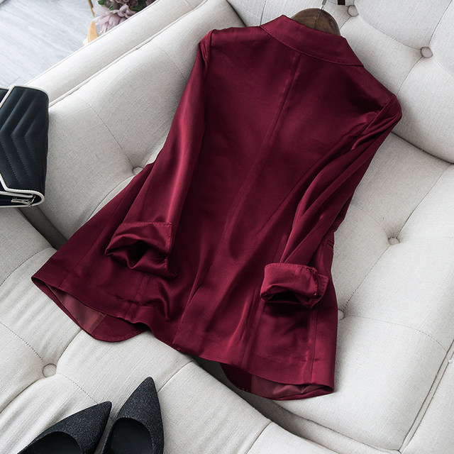 Pure beauty Bordeaux burgundy imported triacetic acid suit spring new ...