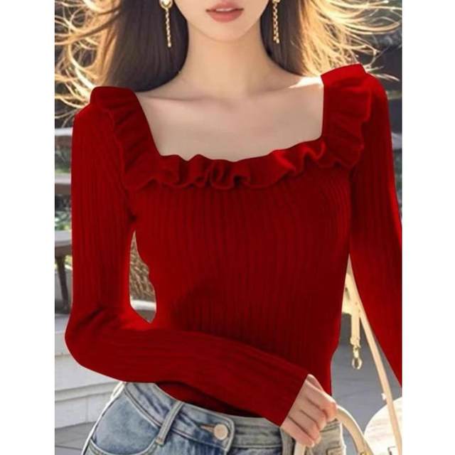 Large size Korean style wearing unique shirt, female autumn and winter ...