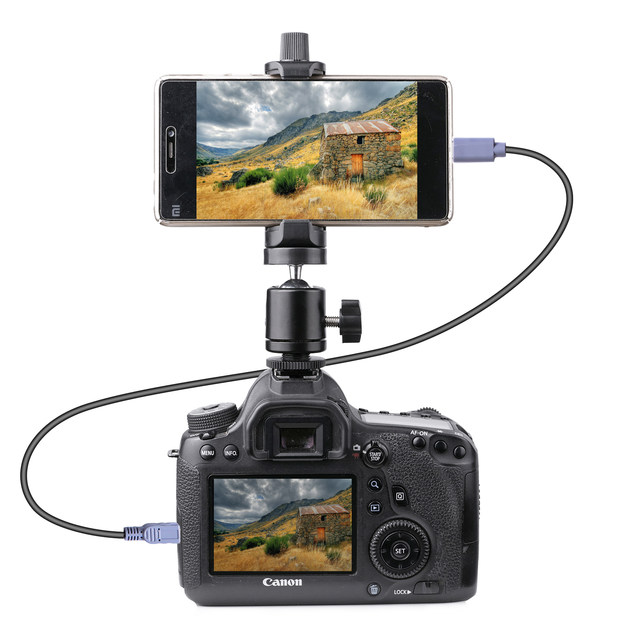 Mobile phone tablet micro SLR camera video recording monitor low angle ...
