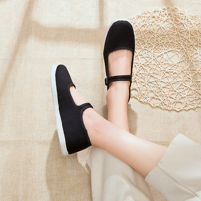 Old Beijing cloth shoes for women pure handmade thickened layer sole ...