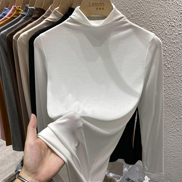 2024 Bottom shirt Female autumn and winter cashmere in the inside Modal ...