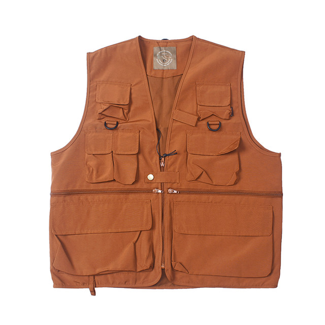 Mountain style waistcoat, Japanese style retro multi-pocket work vest ...