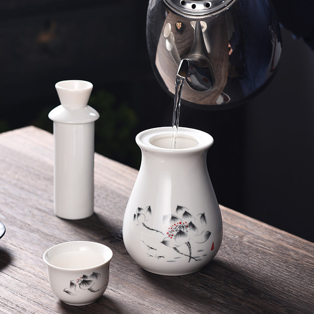 Win -jug wine set, ceramic hot savory pot bone por